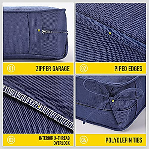 SUNROX FadeShield Outdoor Cushion Covers Replacement 24x24x4 Inch, Set of 2, Water-, Stain-, UV Fade Resistant Patio Furniture Slipcovers, Durable Chair Seat Cushion Cover with Windproof Ties