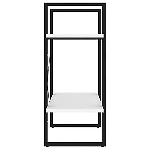 YUHI-HQYD 2-Tier Book Cabinet,Modern Open Bookcase,Plant Shelf,Kitchen Shelf,Floor Shelving Unit,Display Shelf,Easy to Clean and Maintain,Assembly Required, White 23.6"x11.8"x27.6" Engineered Wood