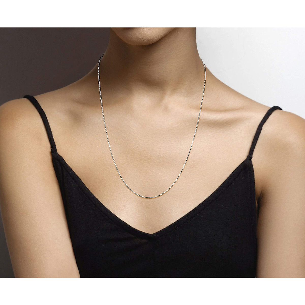 Miabella Solid 925 Sterling Silver Italian 1mm Box Chain Necklace for Women, Made in Italy (Length 24 Inches)