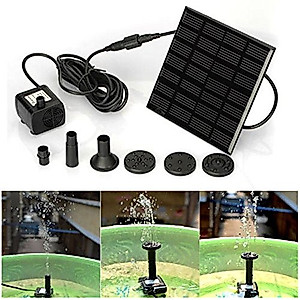 Feadem Mini Solar Fountain Pump, Solar Water Pump Power Panel Kit Submersible Brushless for Garden Water Circulation/Pond Fountain (7V 1.2W)