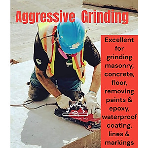 7” Diamond Grinding Cup Wheel for Concrete, Masonry, Epoxy & Paint Removal 5/8-11” Arbor Threaded Grit #18-20