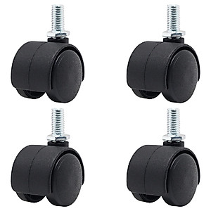 SWZHAI 1 Inch Casters Set of 4, Plastic Threaded Stem Caster Wheels Replacement Casters, M8 Stem Furniture Wheel Castor Wheels for Tables, Workbenches, Kitchen Shelf