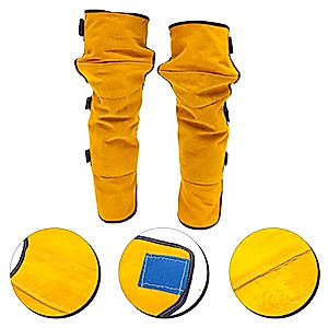 TEHAUX Welding Leg Cover Thicken Knee Pads Abrasion Resistant Welding Spats Leg Cover Sleeve Wraps for Welder Heat Abrasion Resistant Foot Leg Protection