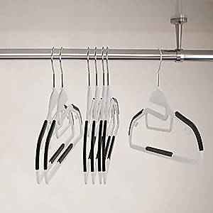 Elama Home 50 Piece Non Slip Hanger with U-Slide in White and Black