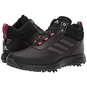 adidas Women's S2G Spikeless Mid-Cut Golf Shoes, Core Black/Dark Silver/Wild Pink, 7.5