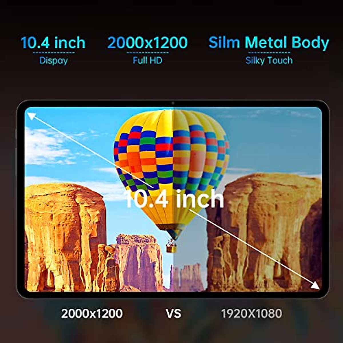 TECLAST Gaming Tablet 10.4 inch Android 12 T40Pro Tablet 18W PD Fast Charge 8GB+128GB 2000x1200 FHD Android 4G LTE Bluetooth Dual SIM 13MP Camera 2.0GHz Octa Core Dual WiFi GPS 7000mAh(512GB TF)