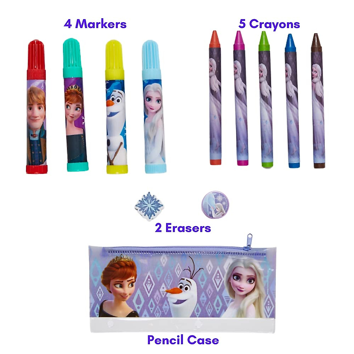 Disney Frozen 2 Elsa and Anna Kids Coloring Art and Sticker Set, 30 Pcs.