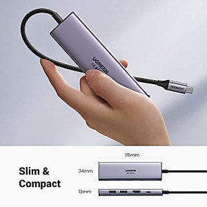 UGREEN USB C Hub 4K@60Hz, 6-in-1 Multiport Adapter with 3 USB 3.0/1 HDMI Ports, SD/TF Card Reader, USB C Dongle for Laptop Tablet iPad MacBook Pro Air Dell Samsung Mac Mini 2023