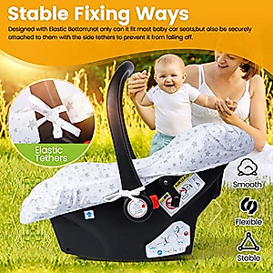 Orzbow Carseat Cover Liner Universal, 100% Cotton Carseat Cover Breathable Prevent Wear & Dirt Suitable Carseat (0-12m）