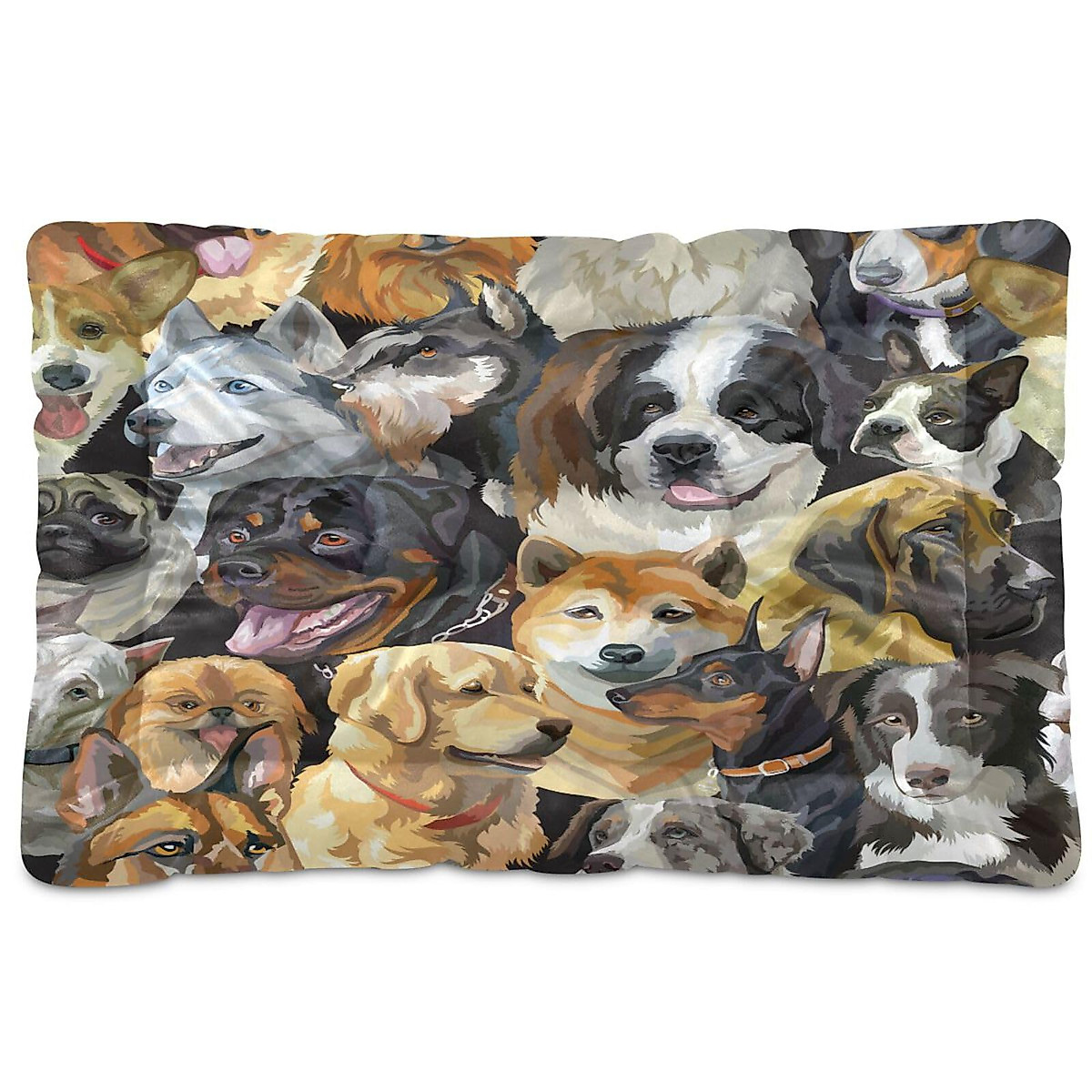 YETTASBIN Cute Dogs Crate Pet Bed, Portable Washable Dog Cat Mat, Soft Comfortable Pet Mattress with Non-Slip Bottom for Dogs Cats Sleeping, 36 x 24 Inch