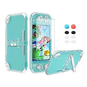 Switch Accessories Kit 13in 1 for Nintendo Switch Lite with Hard Cover Case, Screen Protector Tempered Glass, Switch Joystick Caps Cleaning Wipe, Cleaning Cloth