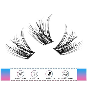 LANKIZ DIY lash Extensions Wispy, Lash Clusters Individual Lash Extensions,168 Clusters C+ D Mix Curl, Soft & Lightweight 10-16mm Mix Resuale Wide Band+Mix Style Cluster Lashes (Classic C/D)