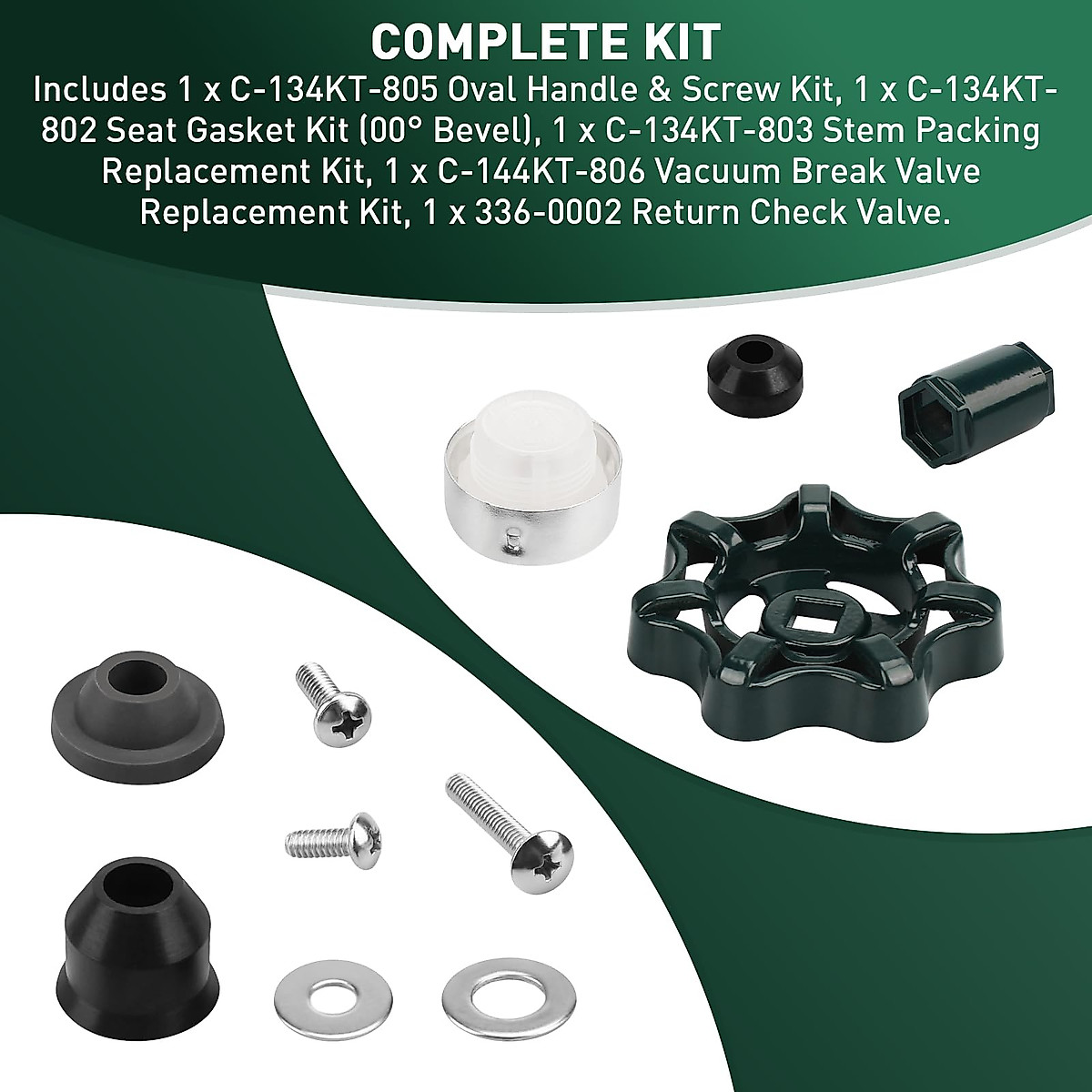 Aulpq C-144KT-807 Outdoor Faucet Repair Kit, for Prier C-144/244 Series Wall Hydrant