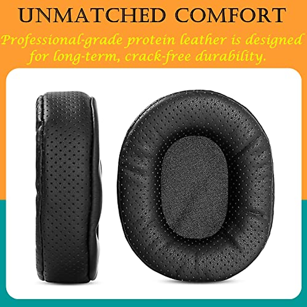 TaiZiChangQin H7 Upgrade Ear Pads Ear Cushions Replacement Compatible with Mpow H7 Bluetooth Headphone Perforate Earpads Black