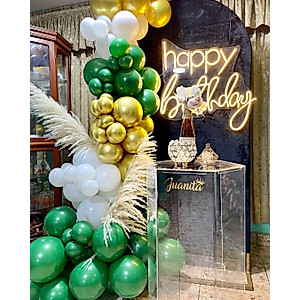 Green Balloons, 100Pcs 12 inch Bright Dark Green Latex Balloons Round Helium Emerald Green Balloons for Birthday Wedding Anniversary Graduation Party Backdrop Decorations
