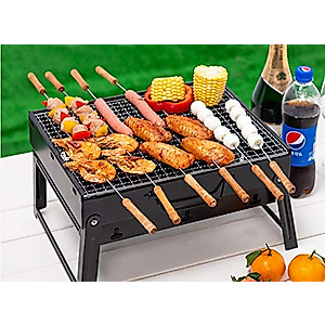 Charcoal Grill Barbecue Portable BBQ - Stainless Steel Folding Grill Tabletop Outdoor Smoker BBQ for Picnic Garden Terrace Camping Travel、travel bbq