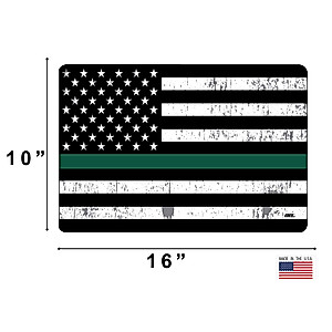 Rogue River Tactical Thin Green Line Flag Gun Cleaning Mat Bench Pad Gift for Military Veteran Border Patrol Game Warden Park Ranger Federal Law Enforcement Officers