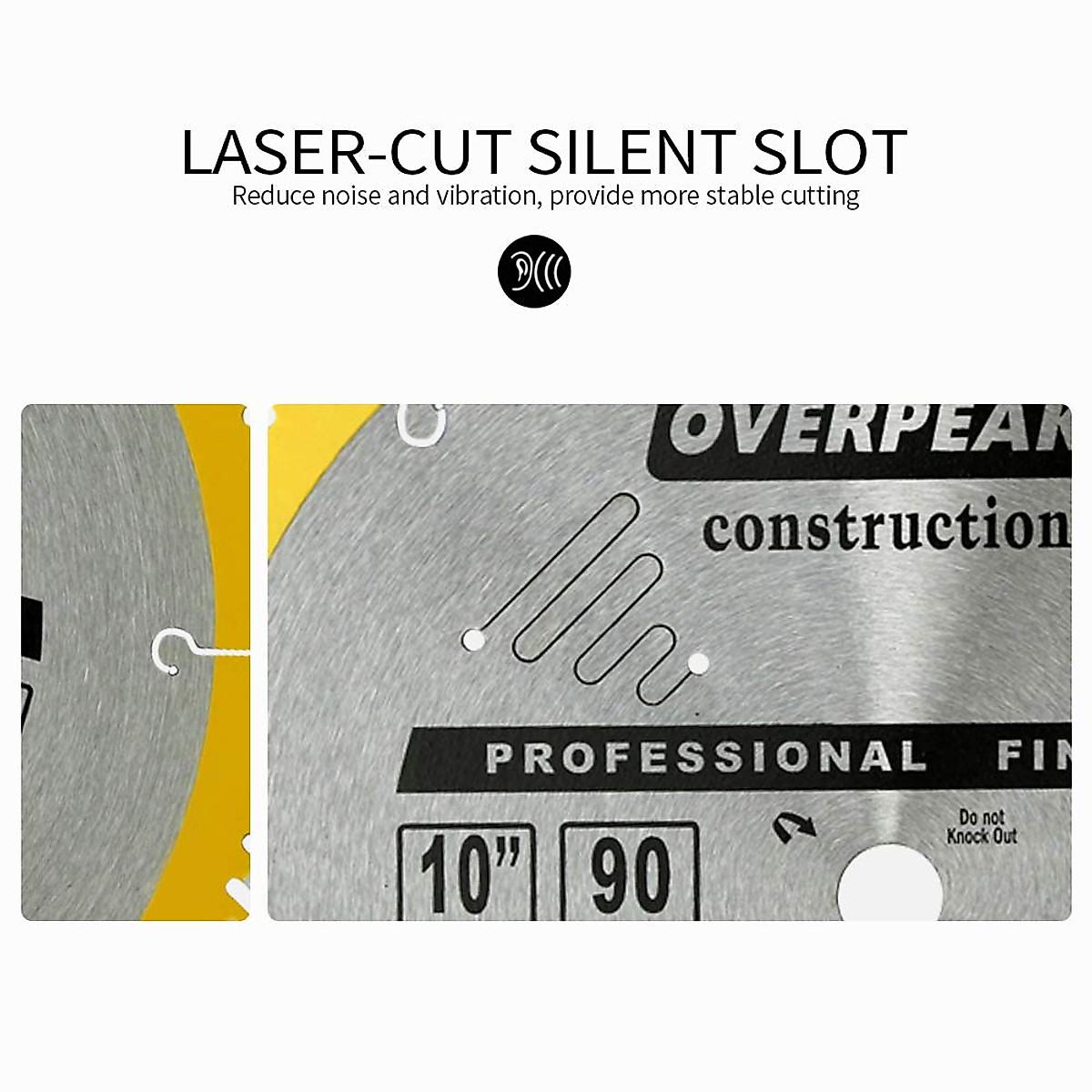 Overpeak 10-Inch Table Saw Blade ATB Ultra Fine Finishing 90 Teeth Wood Cutting Circular Saw Blades