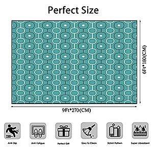 PeeNoke Retro Abstract Atomic Era Area Rug Outdoor Patio Rug Play Mat Modern Floor Carpet Non-Slip Home Decor Living Room Kids Bedroom Nursery, 6x9 ft