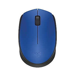 Logitech M170 Wireless Mouse for PC, Mac, Laptop, 2.4 GHz with USB Mini Receiver, Optical Tracking, 12-Months Battery Life, Ambidextrous - Blue