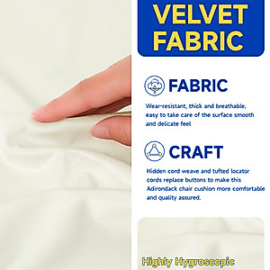 ROFIELTY Rocking Chair Cushions. 42x18 Inch Double Non-Slip Chair Cushions for Rocking Chairs Indoors/Outdoors, Tufted Fine Adirondack Chair Cushion. (Cream)