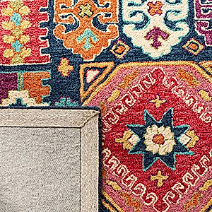 Safavieh Aspen Collection 10' x 14' Blue/Red APN518M Handmade Boho Premium Wool Living Room Dining Bedroom Area Rug