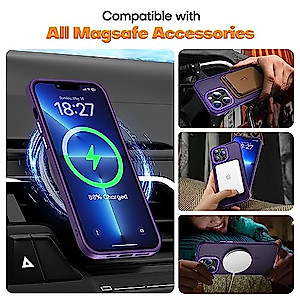 KISEN for iPhone 13 Pro Max Case Magnetic Compatible with MagSafe Slim Translucent Matte Phone Case Cover 6.7 inch, Deep Purple