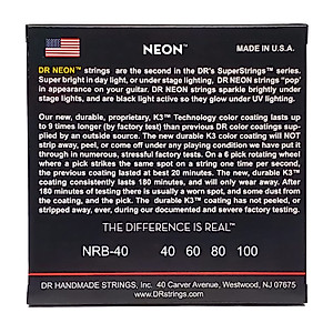 DR Strings Hi-Def Neon Red Bass Lite Strings (NRB40)