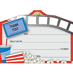 Lil Pickle Gender Neutral Kids Movie Night Thank You, Fill-in Style, 8 Pack, Die Cut