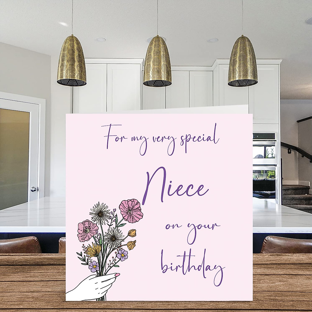 Stuff4 Cute Birthday Cards for Niece - Birthday Flowers - Happy Birthday Card for Niece from Aunt Uncle, Niece Special Birthday Gifts, 5.7 x 5.7 Inch Birthday Greeting Cards Gift for Niece