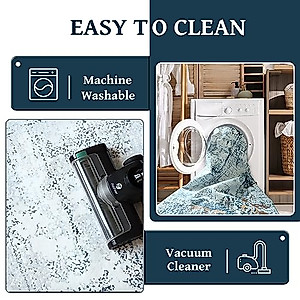 QD-Udreamy 5x7 Area Rugs, Machine Washable Rug 5' x 7', Ultra-Thin Abstract Modern Area Rug Stain Resistant Anti Slip Backing Rugs for Living Room Bedroom