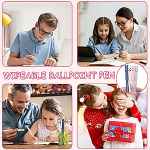 MIATTCLD 4pcs 0.35mm Erasable Gel Pens + 5pcs Replacement Refills, Cute Kawaii Cartoon Cat Pig Bear Panda Animal Gel Ink Black Pen Ballpoint for Writing Note (4)