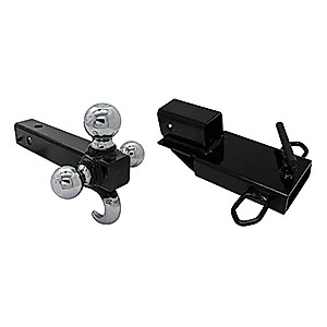 Extreme Max 5001.1389 Clamp-On Forklift Hitch 2" Receiver with Tri-Ball Hitch and Tow Hook