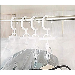 ZUKUN Hanging Vacuum Space Saver Bags for Clothes 4 Pack (2 Pack 43.3''x26.4'' and 2 Pack 35.4x26.4'', Vacuum Seal Storage Bag Clothing Bags for Suits, Closet Organizer and Storage