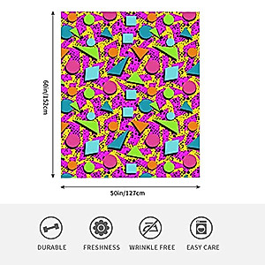Vintage 80s 90s Throw Blanket, Ultra Soft Microplush Bed Blanket, All Season Microfiber Fleece Throw for Bed Chair Sofa Couch Bedroom 60"X50"
