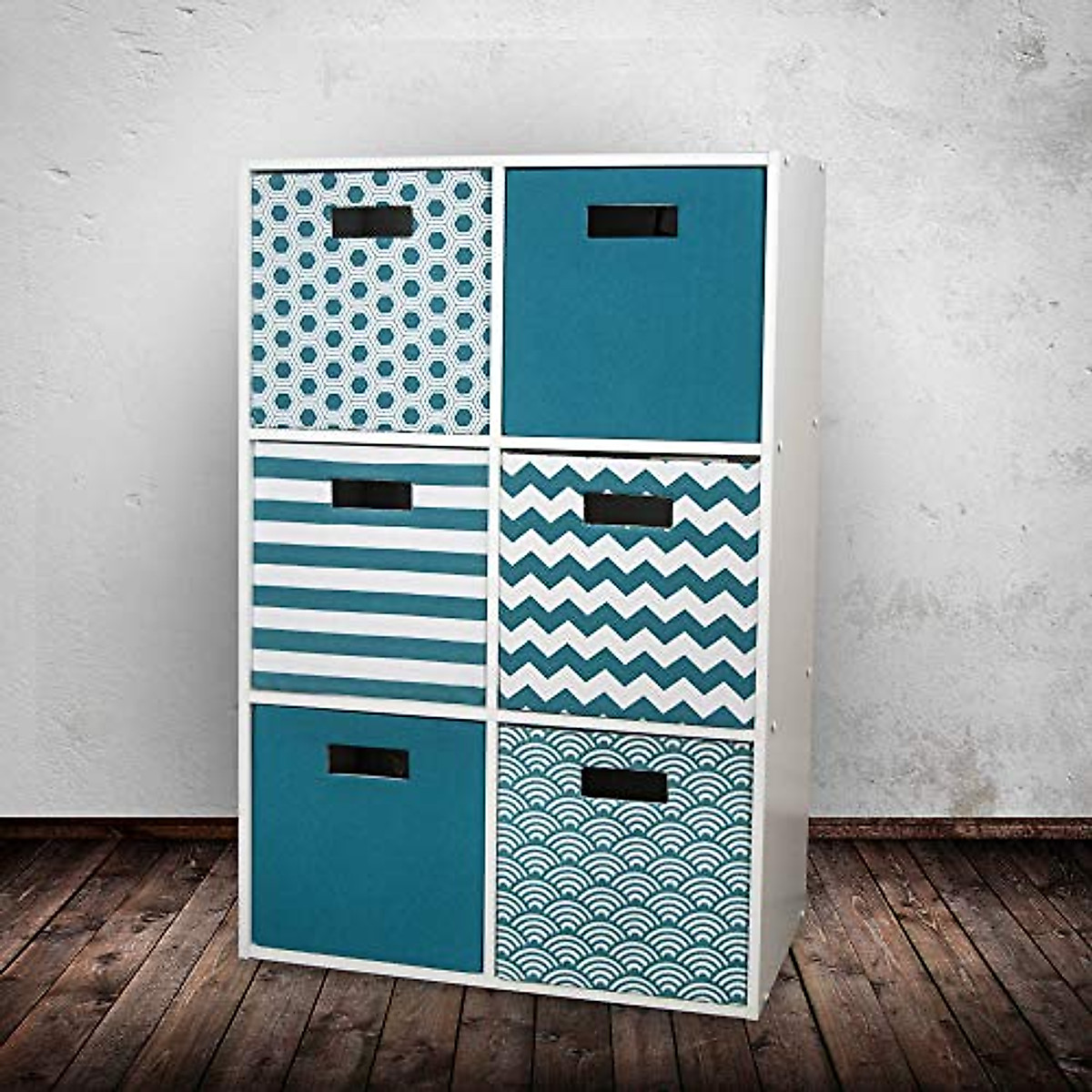 DII Collapsible Polyester Storage Cube, Honeycomb, Teal, Large