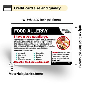 Nut Allergy Card - Plastic Tree Nut Allergy Restaurant Card - Equal Eats (French)