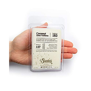 Shortie's Candle Company Coconut Lime Verbena Wax Melts Bulk Pack - Formula 117-4 Highly Scented Bars - Made with Natural Oils - Fruit & Berry Air Freshener Cubes Collection