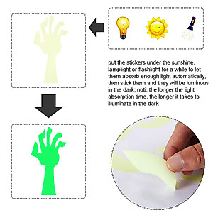 Outus 41 Pieces Halloween Glowing in The Dark Window Stickers Luminous Wall Stickers Set with Peeping Eyes Bat Ghost Design for Halloween Decoration, Various Styles