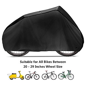 Bicycle Accessories Bicycle Bike Cover,Nylon Waterproof Snow Cover Rain UV Protector Dust Protector Scooter Bike Cover with Lock-Holes Storage Bag Bike Parts (Size : XLarge)