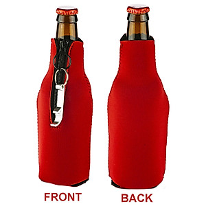 Funny Guy Mugs Premium Plain Collapsible Neoprene Bottle, Mullti-Colored, Set of Four With Bottle Openers