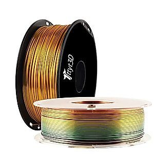 Silk Gold+Fast Color Gradient Change Shiny Silk Multicolored，3D Printer 1.75mm PLA Filament