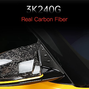 JSWAN Carbon Fiber A Pillar Rearview Mirror Panel Trim Cover for GR Supra A90 2019-2023 Side Window A-Pillar Triangle Cover (Bright Black)