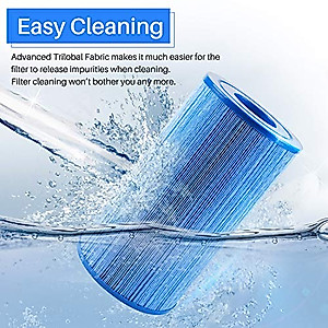 POOLPURE Antimicrobial Spa Filter Replaces Pleatco PRB35-IN-M, Unicel C-4335RA, Guardian 409-219, Filbur FC-2385M, 03FIL1300, 17-2482, 25393, 303557, 817-3501, 5 X 9 Drop in Hot Tub Filter, 1 Pack