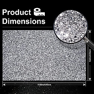 Locacrystal Bling Rhinestone Sticker DIY Home Decor Stickers Self-Adhesive Crystal Sheet Stickers for Cars & Crafts Decoration(Silver,9.4" x 15.8")