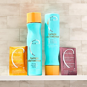 Malibu C Hydrate Color Wellness Collection - Moisturizing Color Safe Shampoo & Hydrating Hair Remedy - Formulated to Preserve + Protect Hair Color