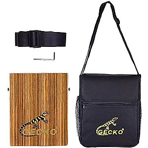 GECKO Travel Cajon Box Drum-Wooden Percussion Box Musical Instrument Cajon Box Drum Basic Box Drum with Carrying Bag
