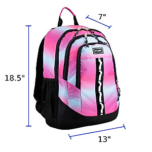 FUEL Travel Laptop Carry On Backpack Sport Shock Multi Large Compartments for College Bookbag, Hiking, Work, 18.5 x 13 x 7 Inches, Pink Pastel
