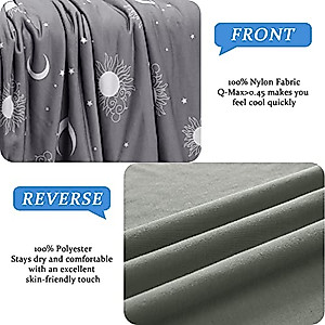 inhand Cooling Blanket, Twin Size (59"x79") Cooling Blankets for Hot Sleepers, Q-Max >0.45 Decorative Lightweight Breathable Summer Cold Blankets for Sleeping Night Sweats to Keep Cool, Grey Sky