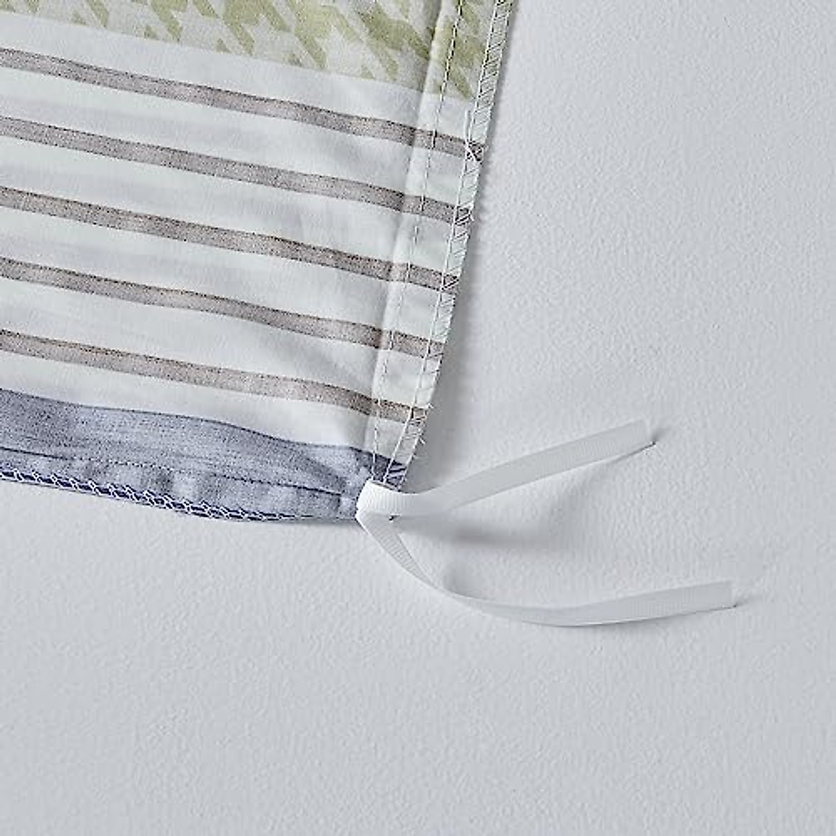 YuHeGuoJi Blue Striped Duvet Cover King 100% Egyptian Cotton Green Geometric Duvet Cover 3 Pcs Set 1 White Striped Duvet Cover with Zipper Ties 2 Pillowcases Modern Neutral Brown Gingham Bedding